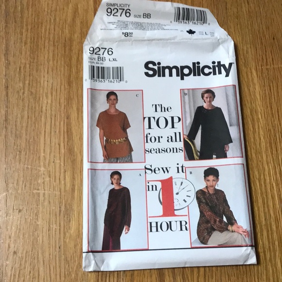 Simplicity | Office | Vintage Sewing Pattern Simplicity 9276 Misses Top ...